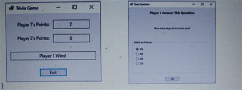 Solved Create A Simple Trivia Game For Two Players That Chegg