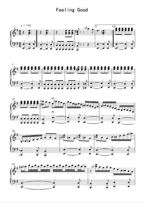 Feeling Good Arr Michael Buble By Michael Buble Sheet Music For