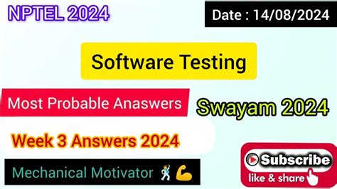 Software Testing Week 3 Quiz Assignment 3 Solution Nptel Swayam