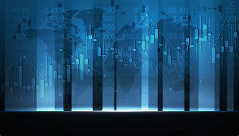 주식 시장 투자 거래의 비즈니스 촛불 스틱 그래프 차트 강세 포인트 비즈니스 및 금융 개념에 대한 약세 포인트 보고서 및 투자 벡터 일러스트레이션 세계지도에 대한 스톡 벡터