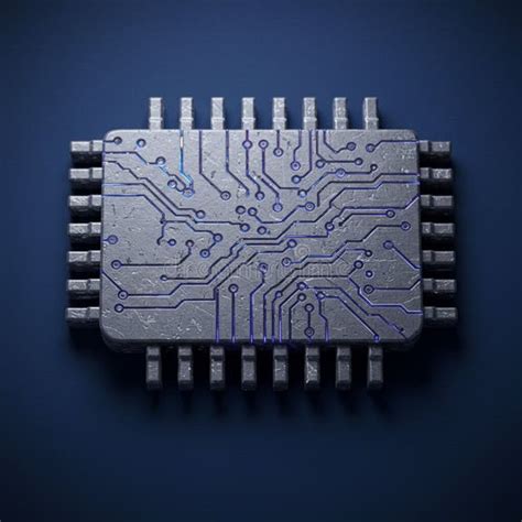 A Metallic Microchip With Detailed Circuit Patterns Etched On Its