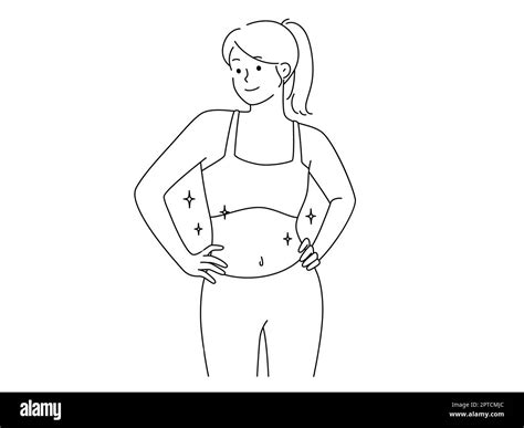 Portrait Of Happy Toned Woman In Sportswear Proud Of Good Shape