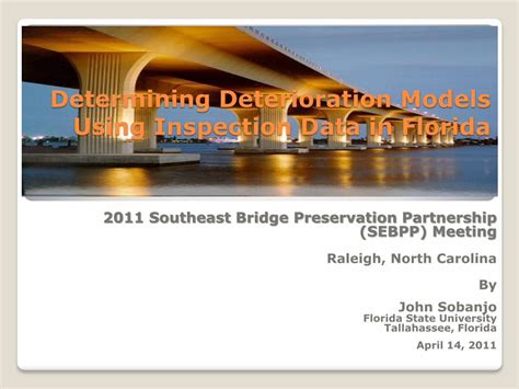 pdf determining deterioration models using inspection … kerr fdot state maintenance office
