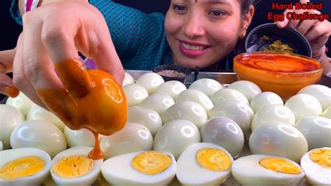Eating 35 Boiled Egg Challenge Spicy Dipping Sauce Chips Mirch Ka