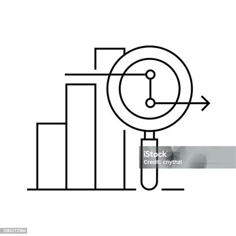 Icône De Ligne Vectorielle Danalyse Financière Icône De Ligne Mince
