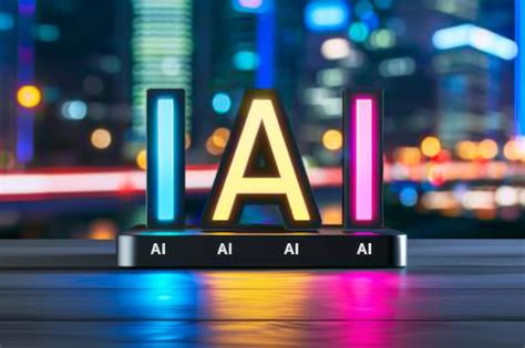 Vibrant Ai Letters In Cityscape Representing Technology Digital
