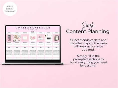 Google Sheets Social Media Content Calendar Simple Content Planning Pink Google Sheets
