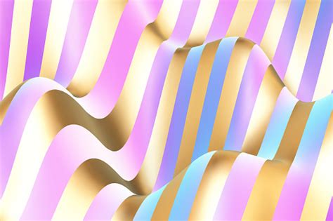 3d 황금 음파 배경 추상 장식 곡선이 있는 황금 패턴 매력적인 표면 3차원 형태에 대한 스톡 벡터 아트 및 기타 이미지 3차원 형태 개념 개념 기호 Istock