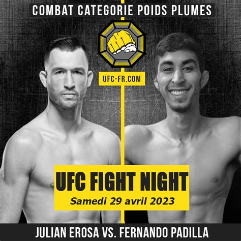 Ufc On Espn 45 Julian Erosa Vs Fernando Padilla Ufc Fans