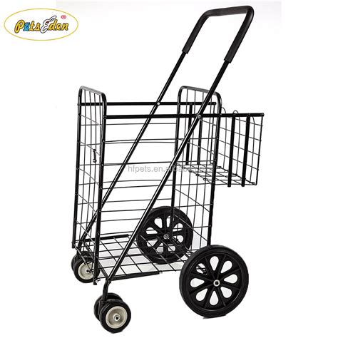 2018 Good Performance Folding Metal Shopping Trolley Carts 4 Wheels