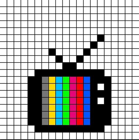 телевизор по клеточкам Piksel Sanat şablonları Kanaviçe Deseni