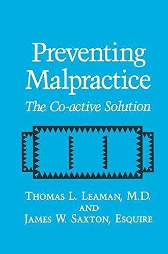 Read Preventing Malpractice The Co Active Solution By