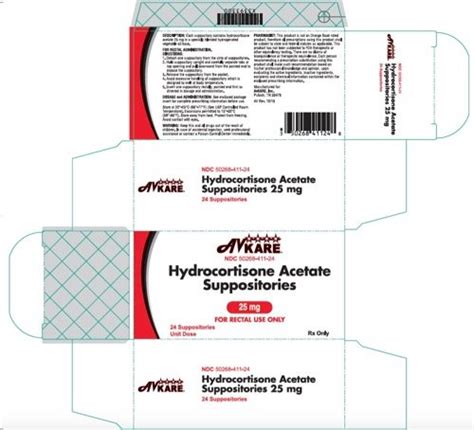 Hydrocortisone Suppository Package Insert Prescribing Info