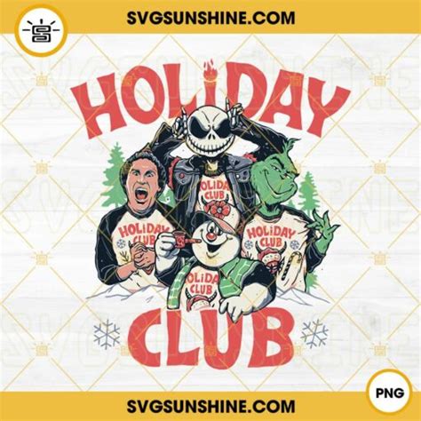 Holiday Club PNG Grinch PNG Elf PNG Jack Skellington PNG Frosty