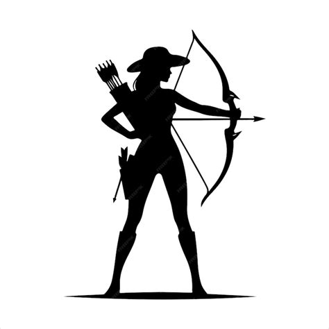 Premium Vector Archer Silhouette Black And White Man Bow And Arrow