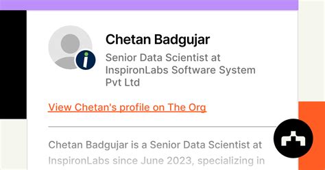 chetan badgujar senior data scientist at inspironlabs software system