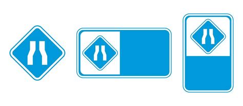 Vector Of Road Narrowing Traffic Signs And Their Templates 24677270