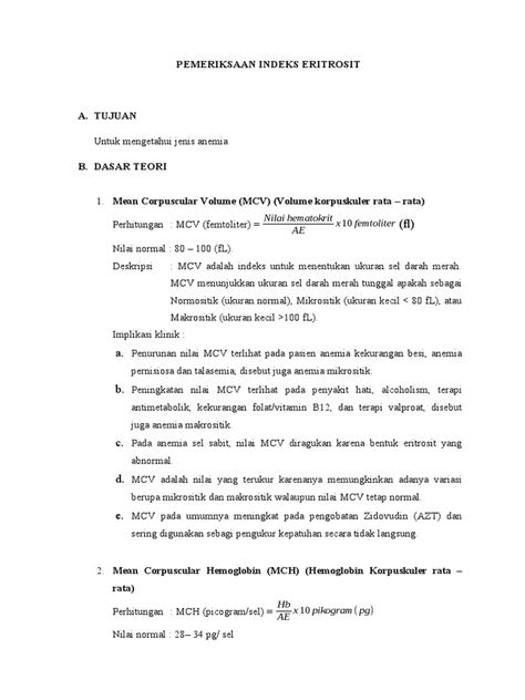 Pemeriksaan Indeks Eritrosit Pdf