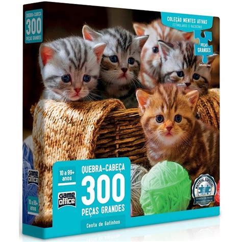 Quebra Cabeça 300 Peças Cesta De Gatinhos Mentes Ativas Toyster 2759