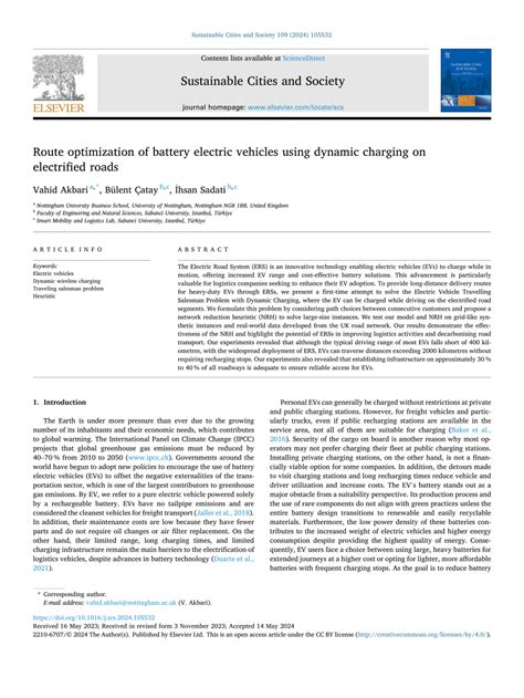 Pdf Route Optimization Of Battery Electric Vehicles Using Dynamic