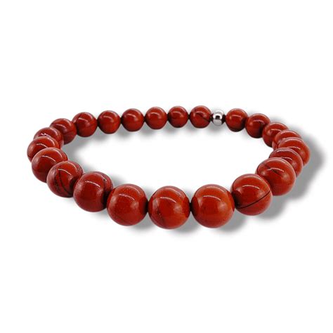 Bracelet Jaspe Rouge Bracelet En Perles Naturelles