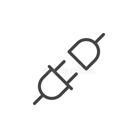 Plugin Icon Thin Outline Art Symbol Stock Illustration Illustration Of Cord Icon 340602468