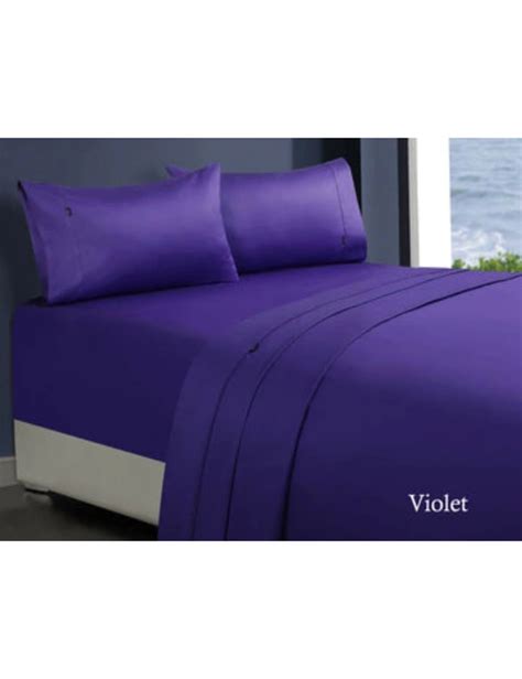 1000tc Egyptian Cotton Sheet Set 1 Double Violet Noni B