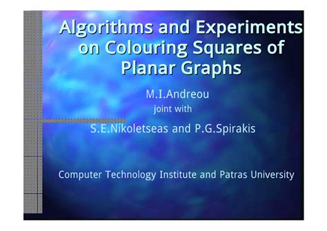 PDF Algorithms And Experiments On Colouring Squares Of Planar Graphs