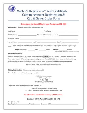 Fillable Online Ccsu Master S Degree 6th Year Certificate