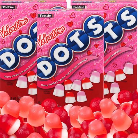 Valentines Day Dots Candy 3 Count Theater Boxes Red