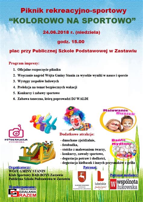 Zaproszenie na piknik Zespół Szkół w Staninie