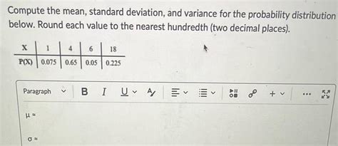 Answered Compute The Mean Standard Deviation And Variance For The Kunduz