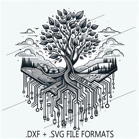 Tech Tree Digital File Laser Cnc Dxf Svg Etsy