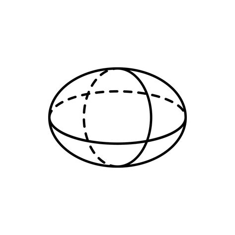 Geometric Shapes Ellipsoid Vector Icon Illustration Vector