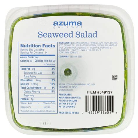 Costco Seaweed Nutrition Facts At Jefferson Andrews Blog