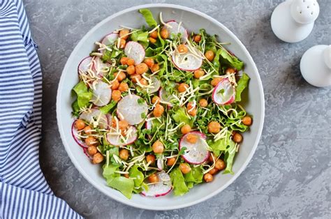 Microgreens Salad With Roasted Chickpeas Recipe Cookme