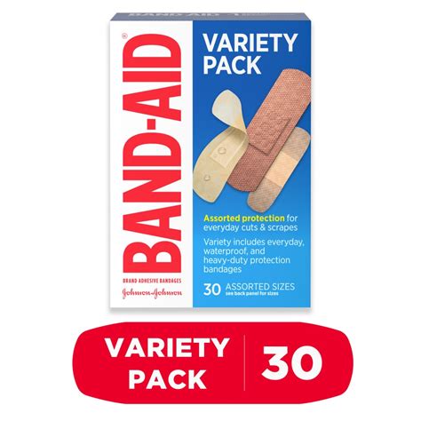 Band Aid Brand Variety Pack Assorted Sizes Adhesive Bandages 30 Ct