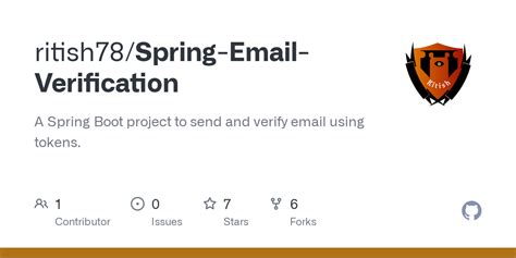 github ritish78 spring email verification a spring boot project to