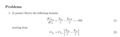 Solved Points Derive The Following Formula Chegg