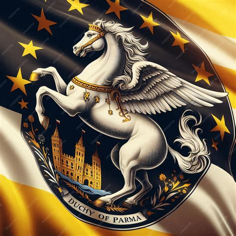 Duchy Of Parma Flag Beautifully Waving Premium Ai Generated Image