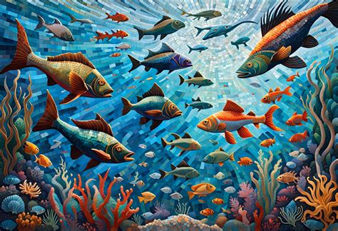 underwater mosaic ai generated artwork nightcafe creator