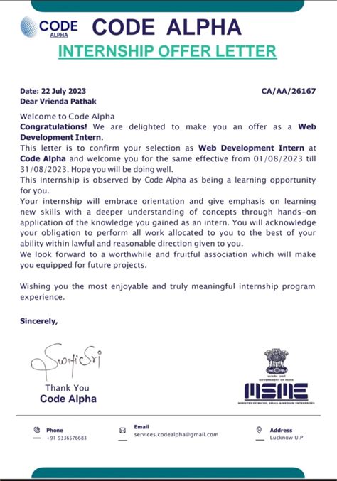 Vrienda Pathak On Linkedin Internship Codealpha