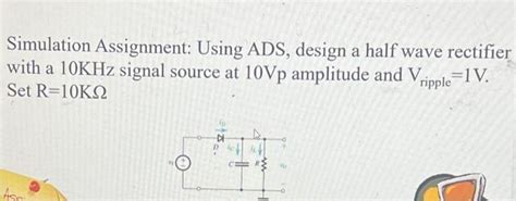 Solved Simulation Assignment Using Ads Design A Half Wave Chegg