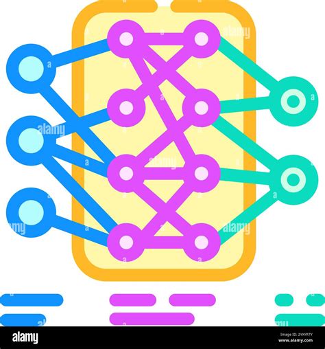 Neural Network Diagram Machine Learning Color Icon Vector Illustration