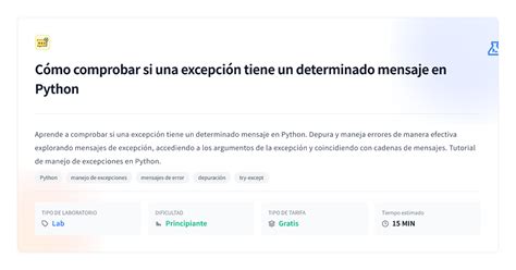 Cómo Comprobar Si Una Excepción Tiene Un Determinado Mensaje En Python Labex