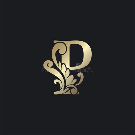 Classy Gold Letter P Luxury Decorative Initial Logo Icon Elegance
