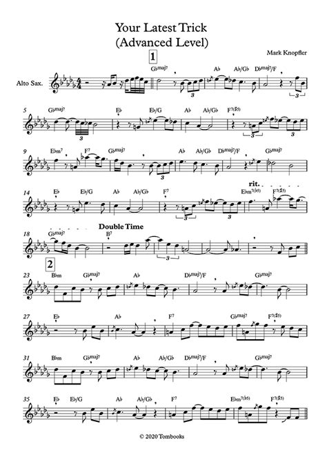 Partition Saxophone Your Latest Trick Niveau Difficile Sax Alto