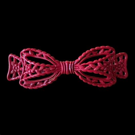 Vintage Barrette - Large Red Barrette - Made in USA - Etsy