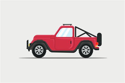 Off Road Vehicle Red Color Vector