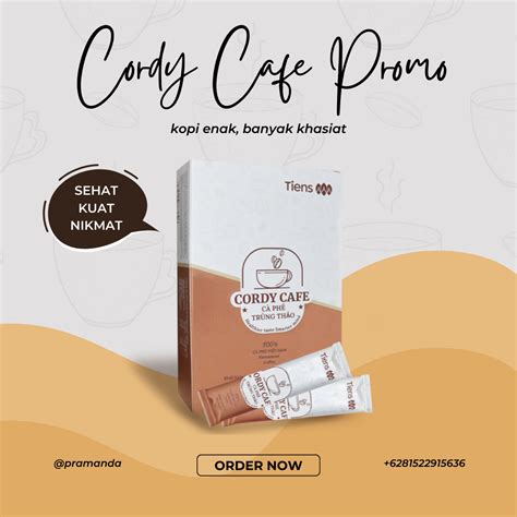 Cordy Cafe Coffee Kopi Stamina Pria Dan Wanita Cordyceps Kopi